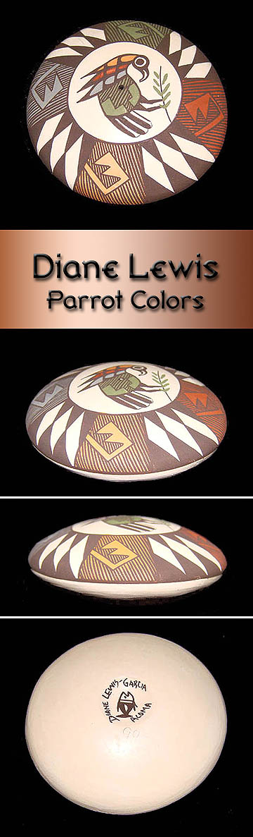 Pueblo Pottery by Diane Lewis - Parrot Colors