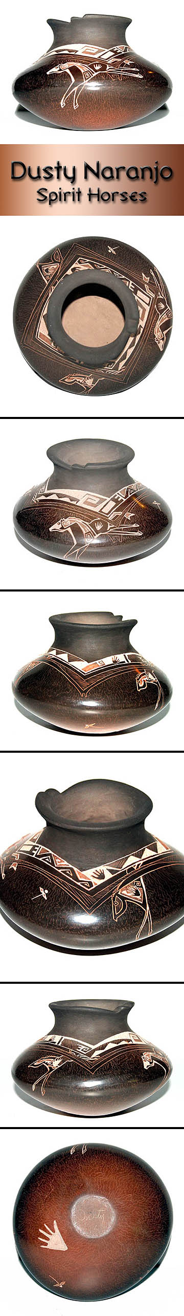 Pueblo Pottery by Dusty Naranjo (Santa Clara) - Spirit Horses