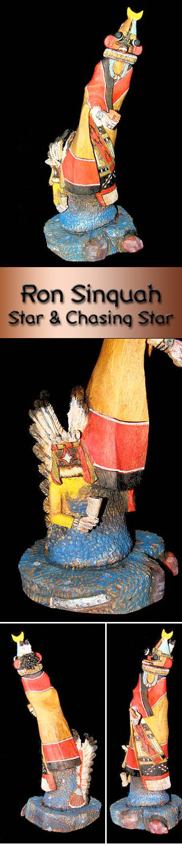 Hopi Kachina by Ron Sinquah - Star & Chasing Star