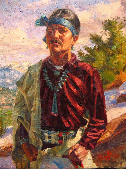 Original Painting by Hyrum Joe (Navajo) - Oil and Canvas: Morning Prayers