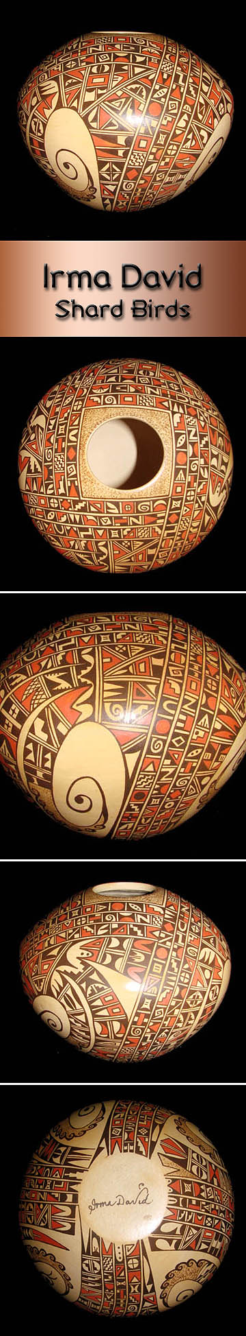 Hopi Pottery by Irma David - Shard Birds