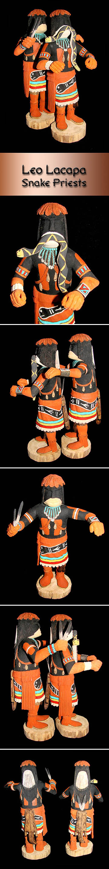Hopi Kachinas by Leo Lacapa - Snake Priests