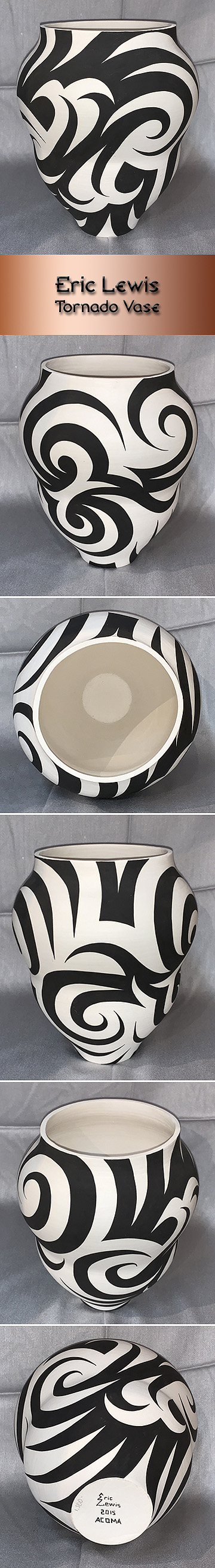 Pueblo Pottery by Eric Lewis - Tornado Vase
