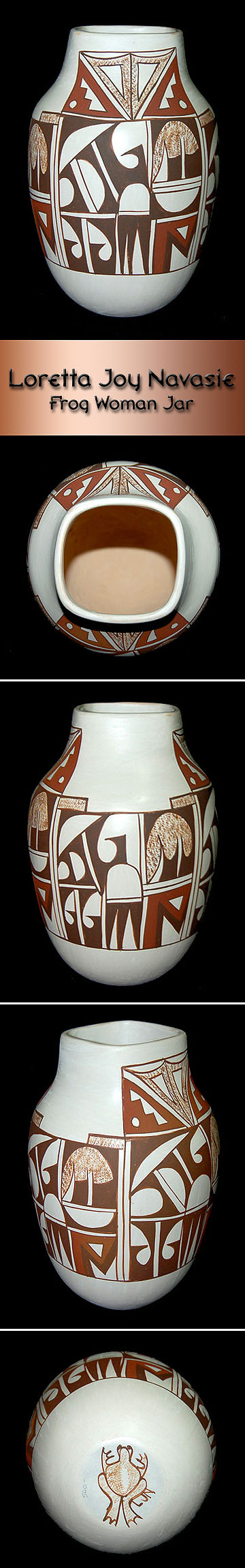 Hopi Pottery by Loretta Joy Navasie - Frog Woman Jar