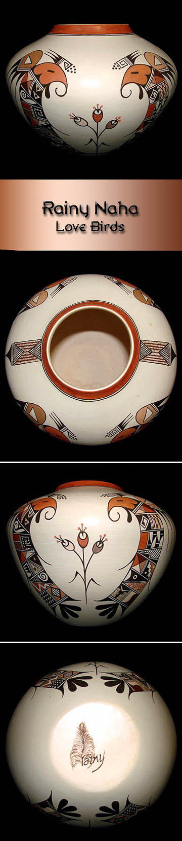 Hopi Pottery by Rainy Naha - Love Bird Vase