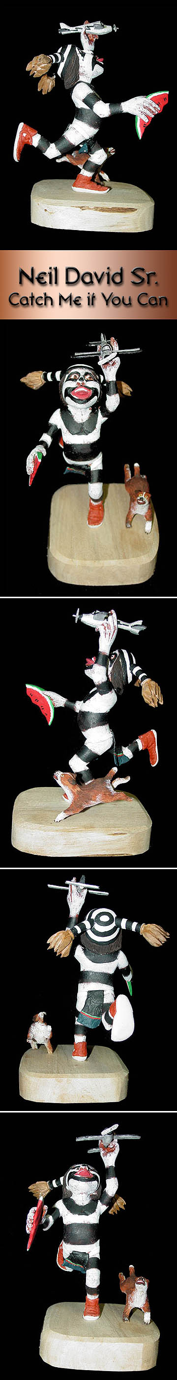 Hopi Kachinas - Neil David Sr. - Koshare Clown - Catch Me if You Can!