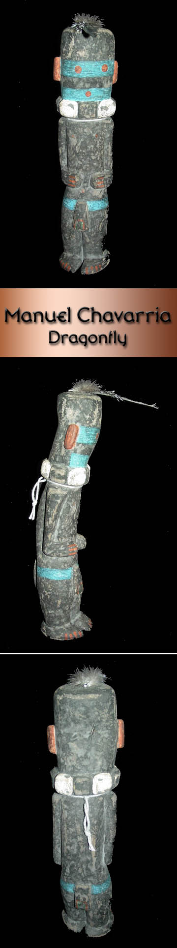 Traditional Hopi Kachina by Manuel Chavarria - Dragonfly