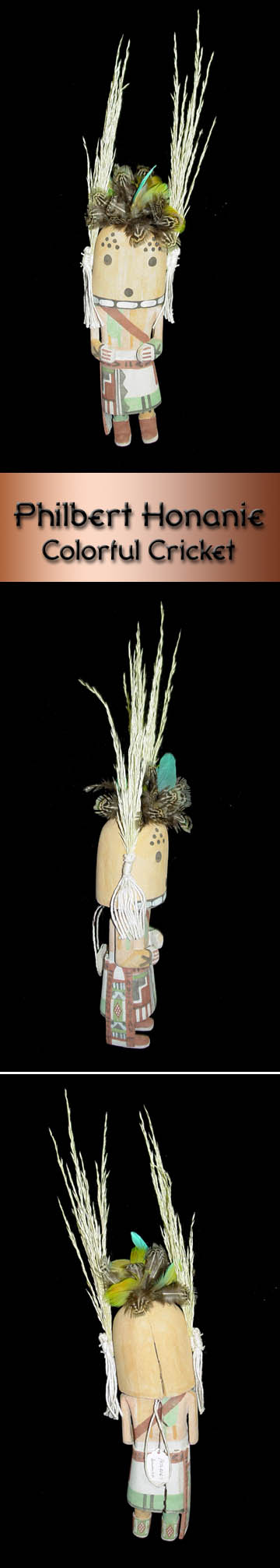 Traditional Hopi Kachina by Philbert Honanie - Cricket
