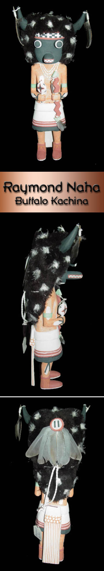 Old Style Kachina by Raymond Naha Jr. - Buffalo Kachina