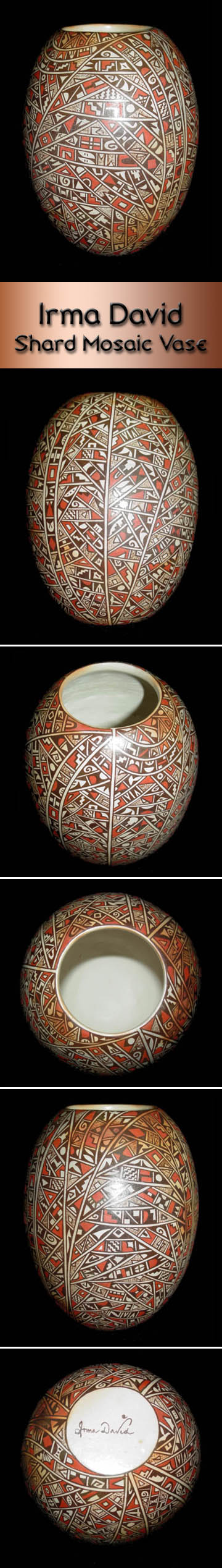 Hopi Pottery by Irma David - Shard Mosaic Vase