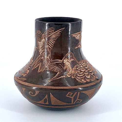 Pueblo Pottery by Johnathan Naranjo - Santa Clara - Hummingbirds