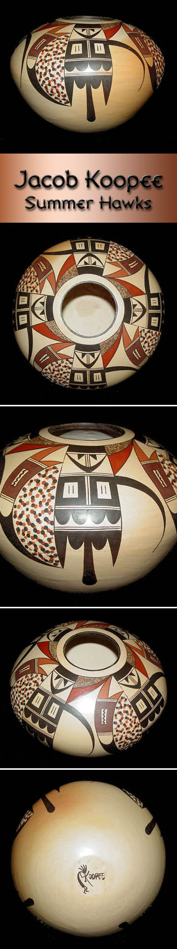 Hopi Pottery by Jacob Koopee - Summer Hawks