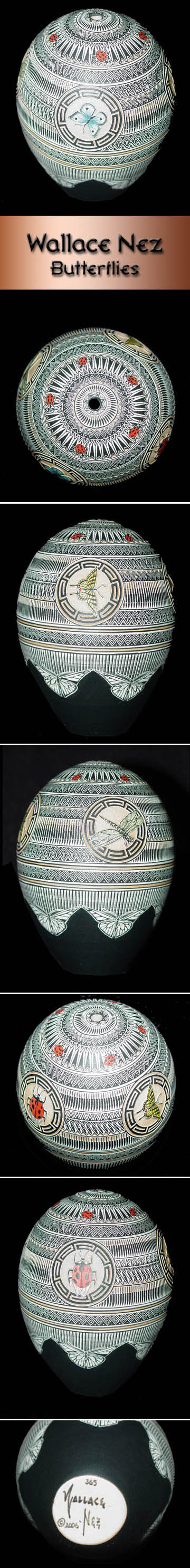 Navajo Pottery by Wallace Nez - Butterflies, Etc.