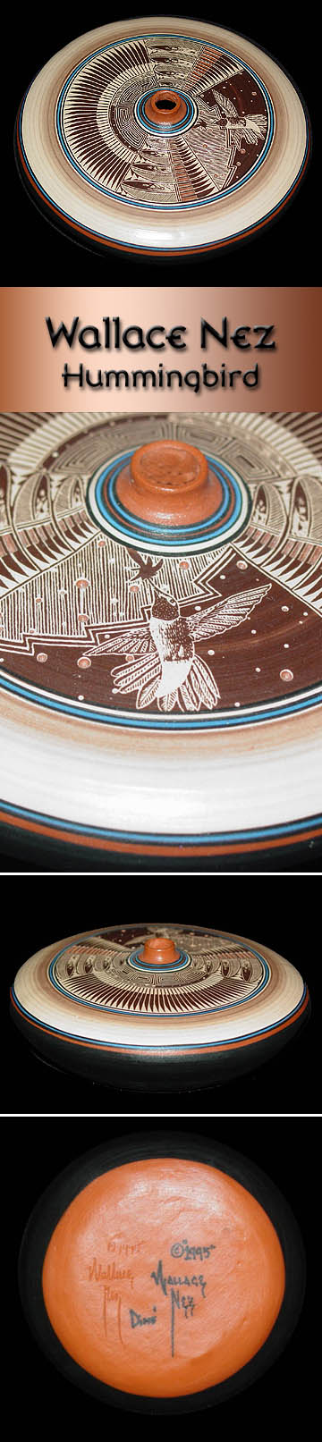 Navajo Pottery by Wallace Nez - Hummingbird