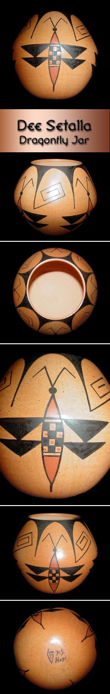 Hopi Pottery by Dee Setalla - Dragonfly Jar