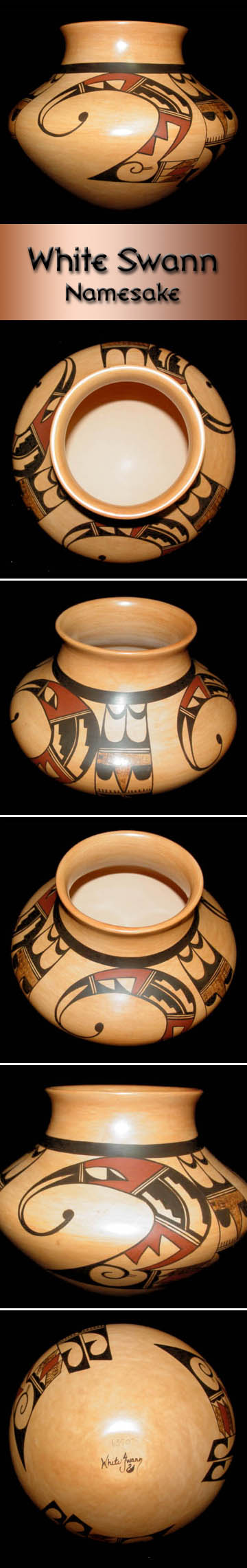 Hopi Pottery - White Swann (Dolly Navasie) - Namesake