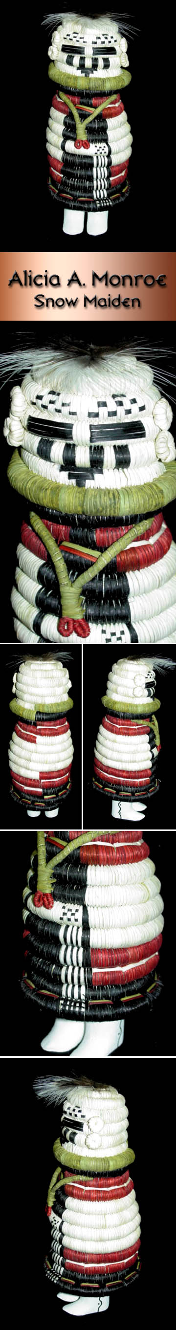 Hopi Coil Basket by Alicia Adams Monroe - Snow Maiden Doll