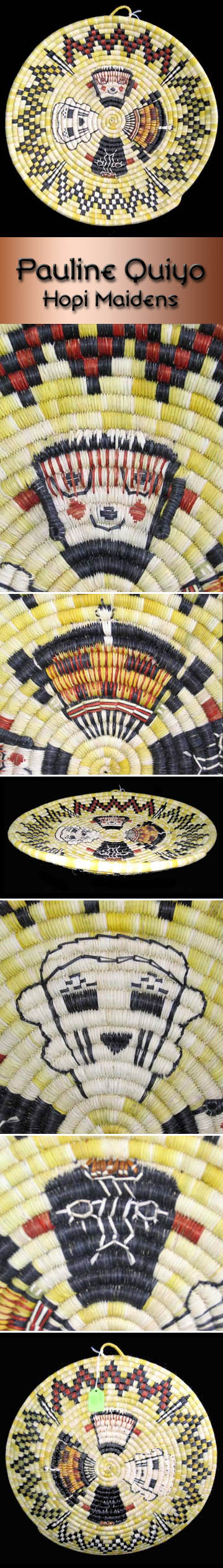 Hopi Coil Basket by Pauline Quiyo - Hopi Maidens